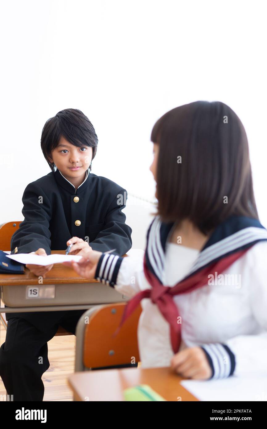 Junior High School Students in Class Stock Photo - Alamy