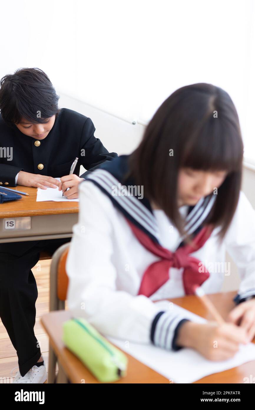 Junior High School Students in Class Stock Photo - Alamy