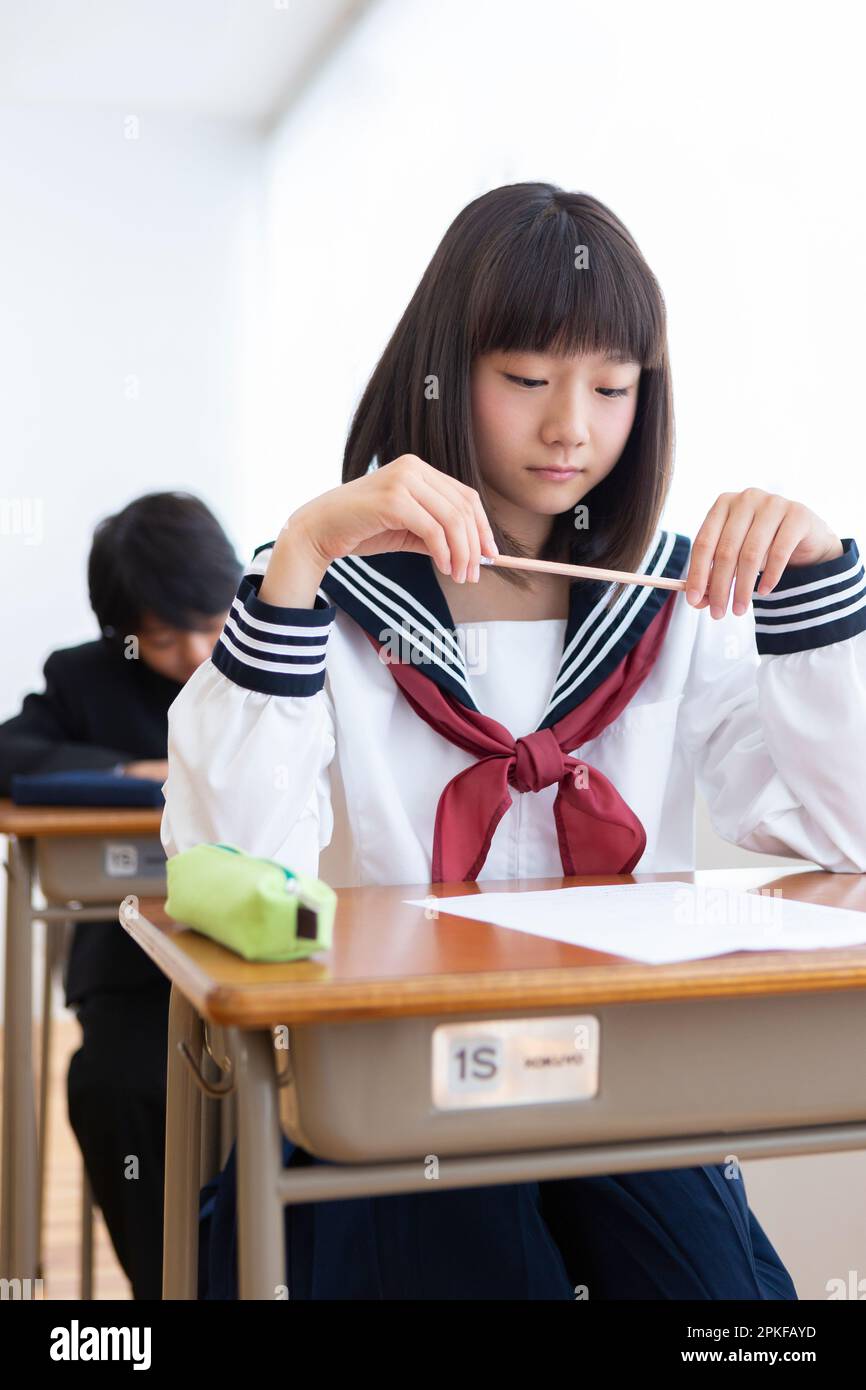 Junior High School Students in Class Stock Photo - Alamy