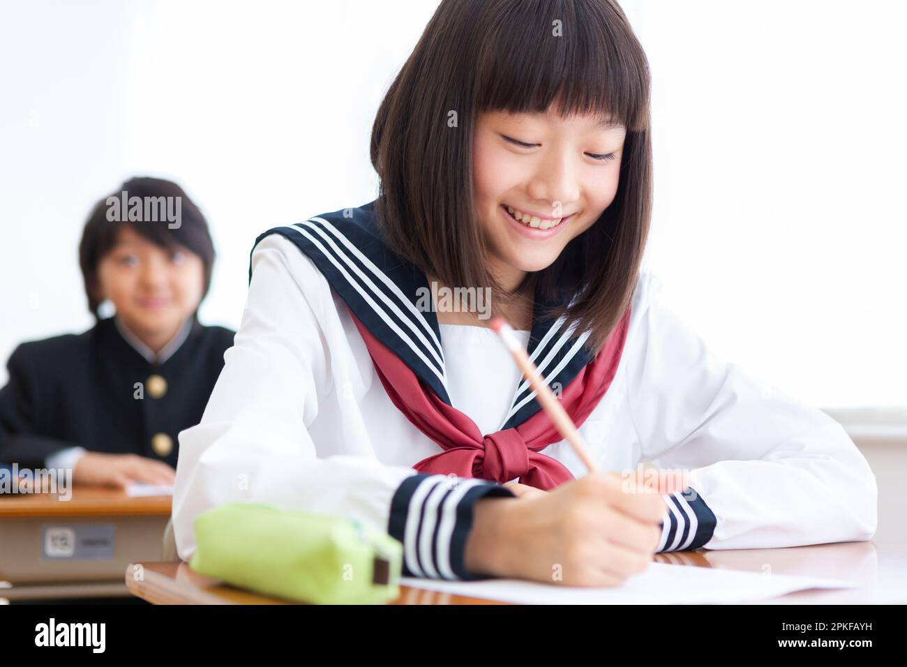Junior High School Students in Class Stock Photo - Alamy