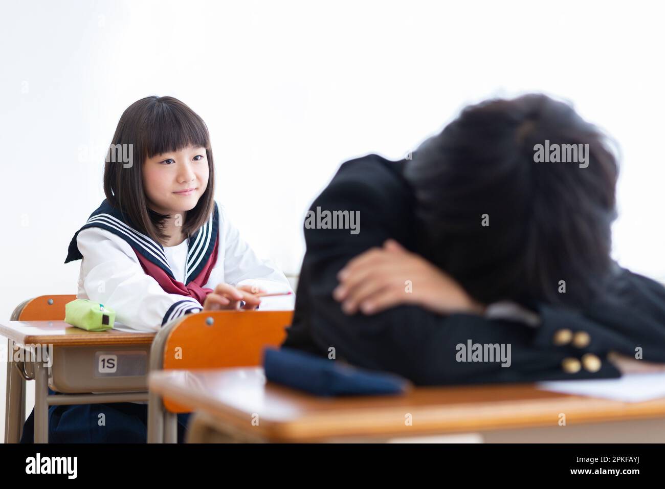 Junior high school students dozing off Stock Photo - Alamy
