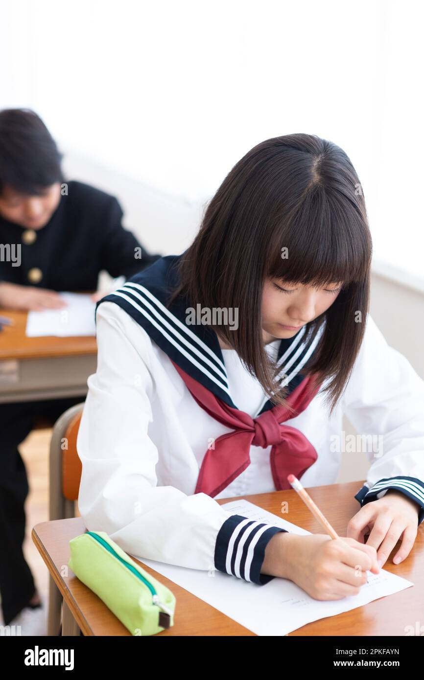 Junior High School Students in Class Stock Photo - Alamy