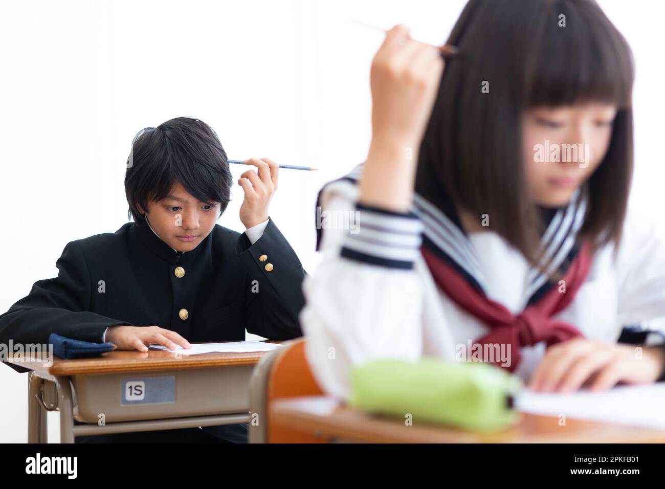 Junior High School Students in Class Stock Photo - Alamy