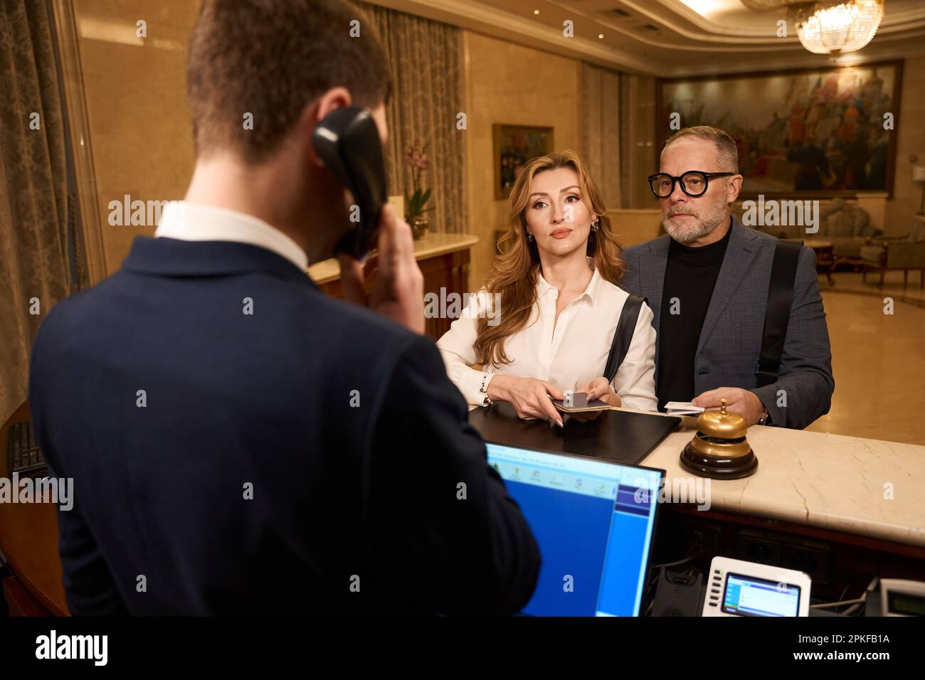 Senior couple talking together traveling hi-res stock photography and ...