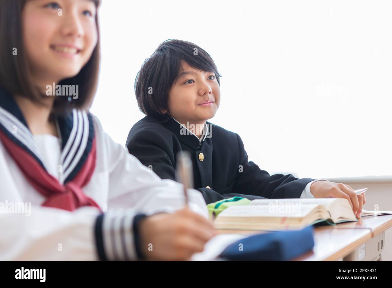 Junior high school students in class Stock Photo - Alamy