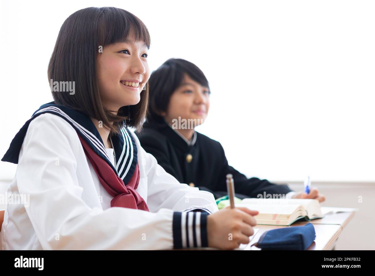 Junior high school students in class Stock Photo - Alamy