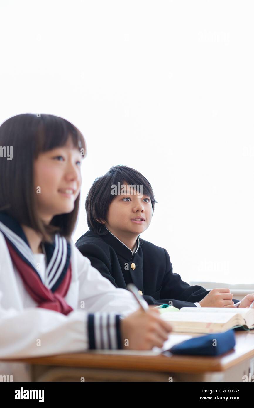 Junior high school students in class Stock Photo - Alamy