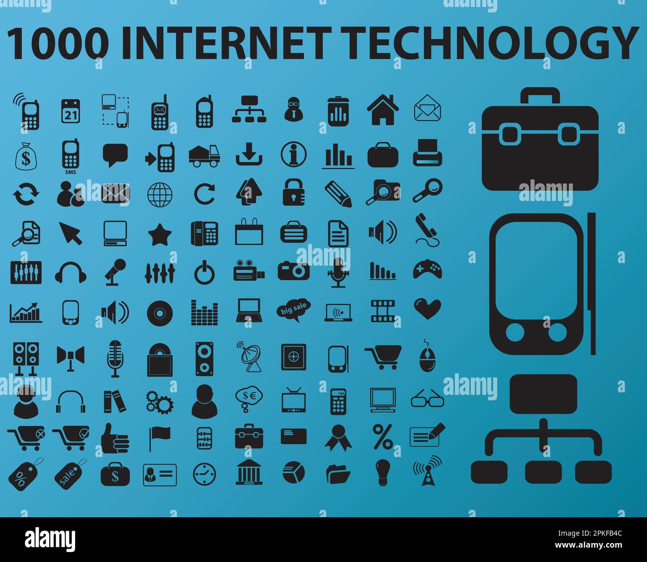 A set of 100 internet technology icons vector illustration Stock Vector ...