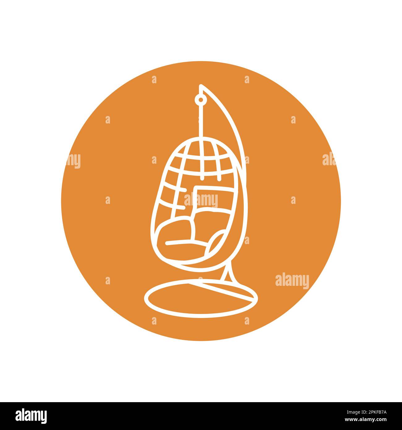 Hanging wicker chair color line icon. Pictogram for web page, mobile ...