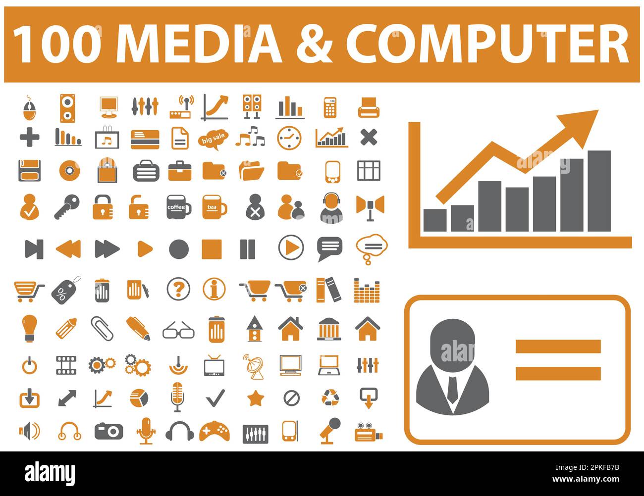 A set of 100 media icons and computer icons vector illustration Stock ...