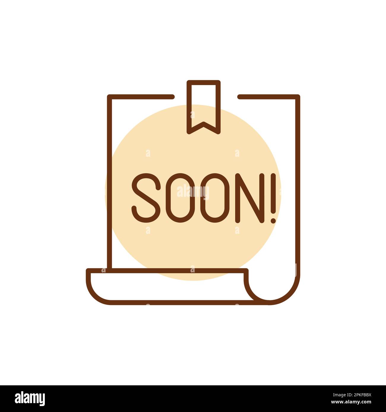 Soon plate color line icon. Website banner. Download process. System ...