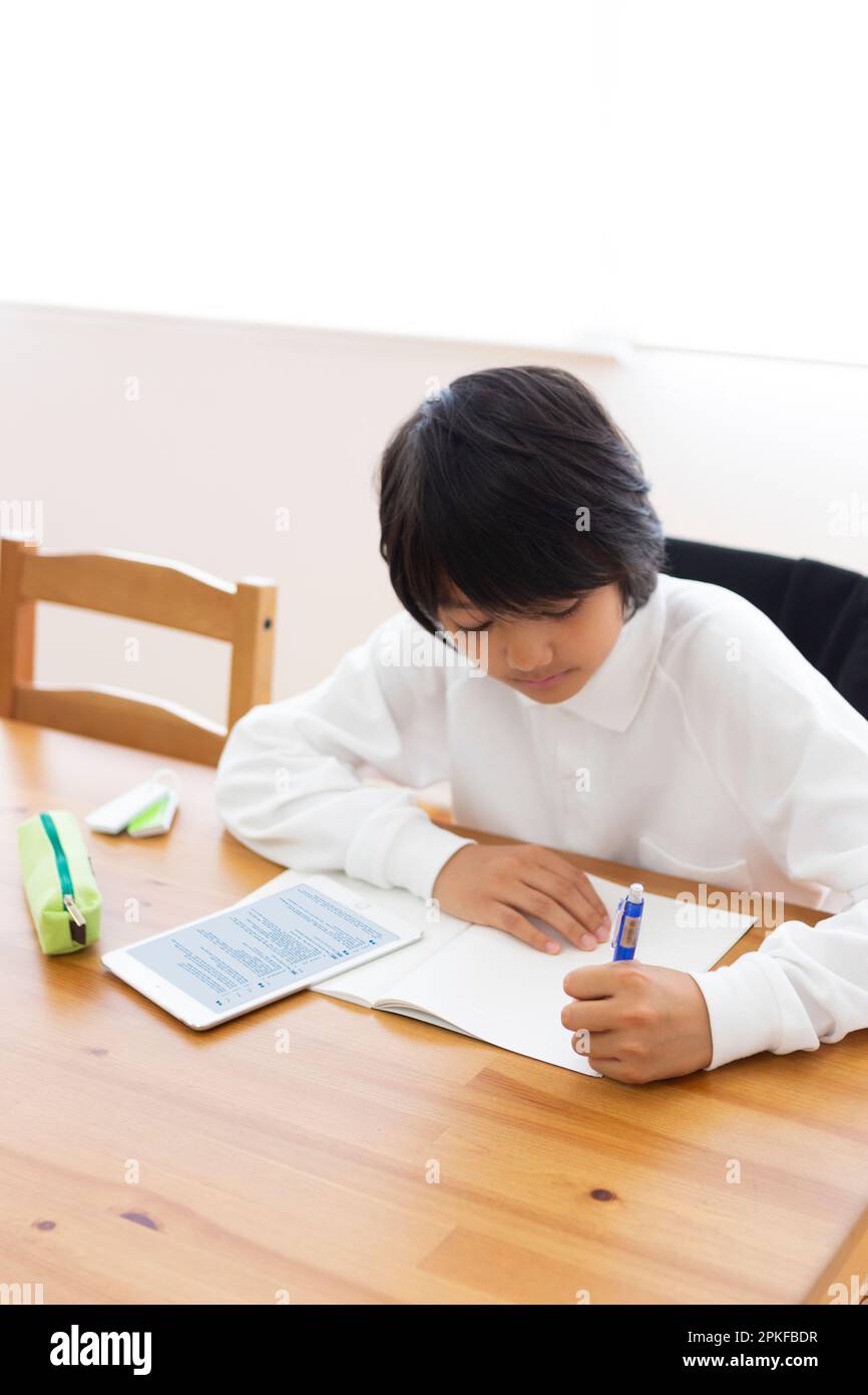 Junior high school students studying at home Stock Photo - Alamy Junior high school students studying at home Stock Photo - Alamy