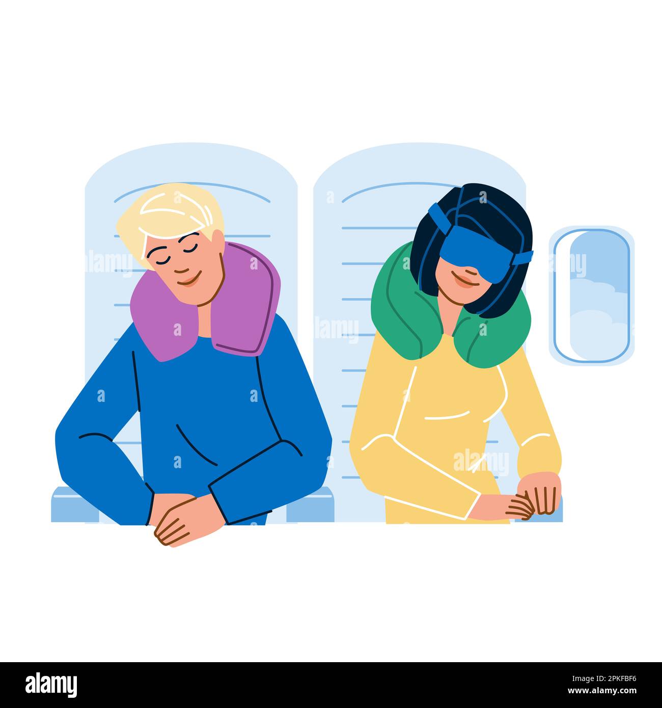 sleep in plane vector Stock Vector Image & Art - Alamy
