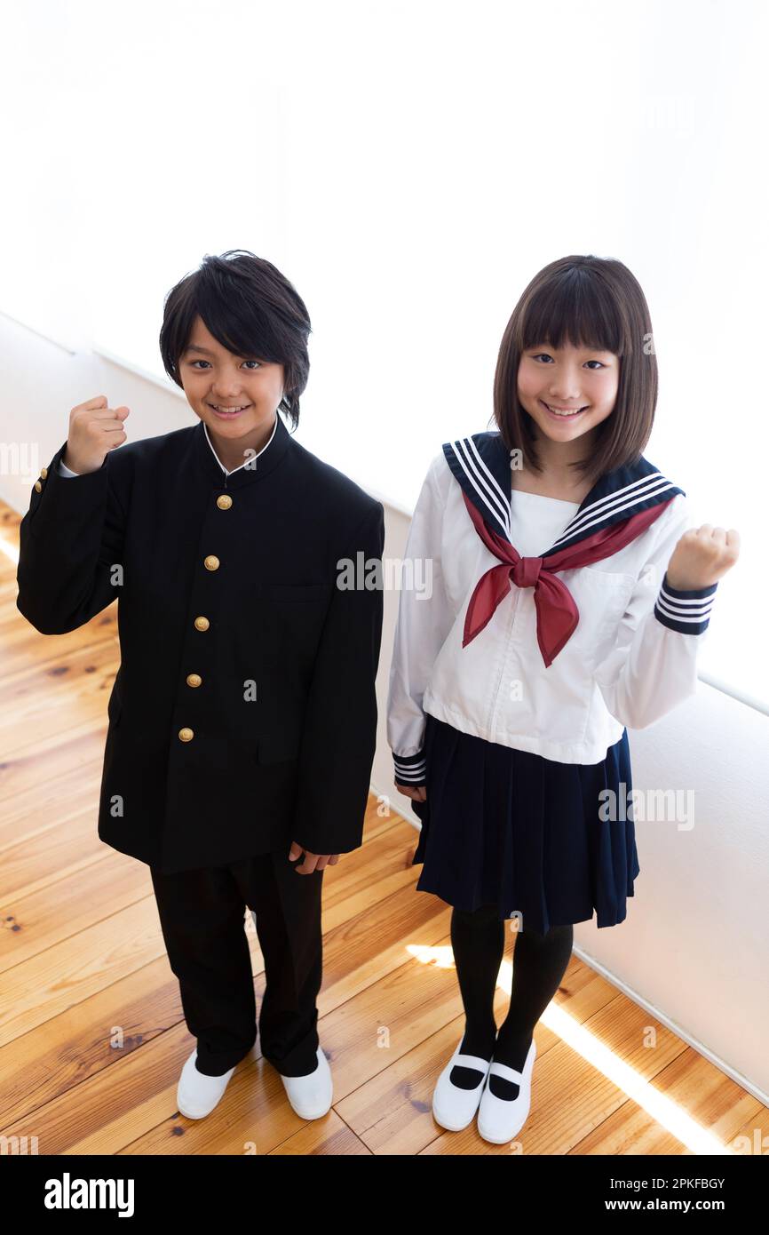 Junior High School Student Striking a Gut Pose Stock Photo - Alamy