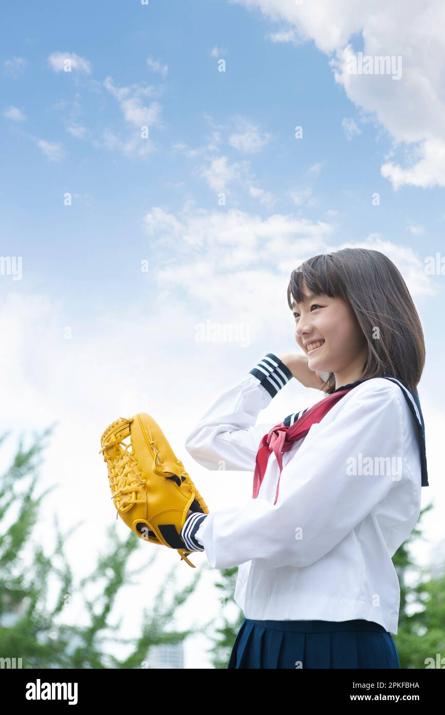 Junior high school students playing catch Stock Photo - Alamy