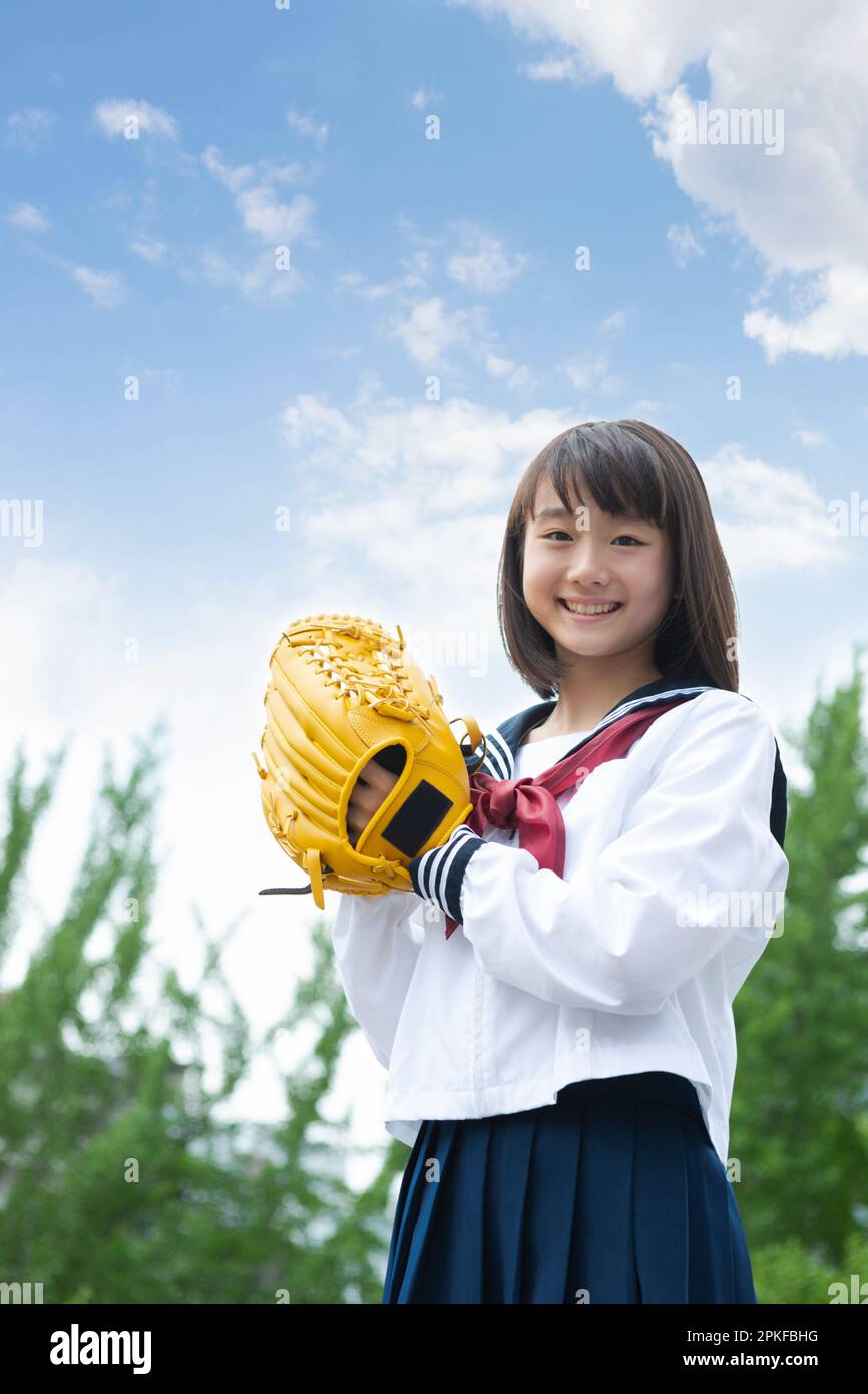 Junior High School Students Playing Catch Stock Photo - Alamy