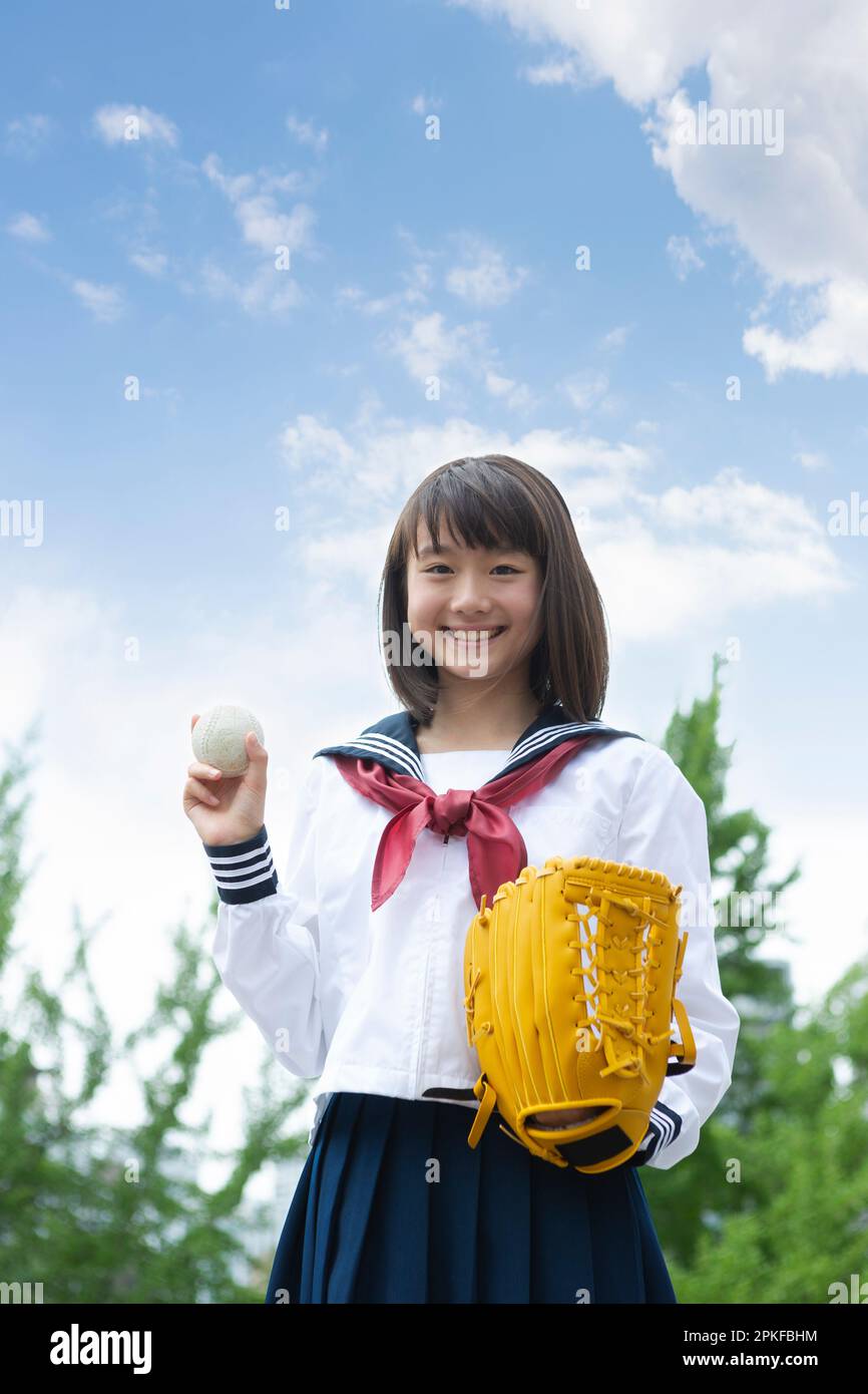 Junior High School Students Playing Catch Stock Photo - Alamy