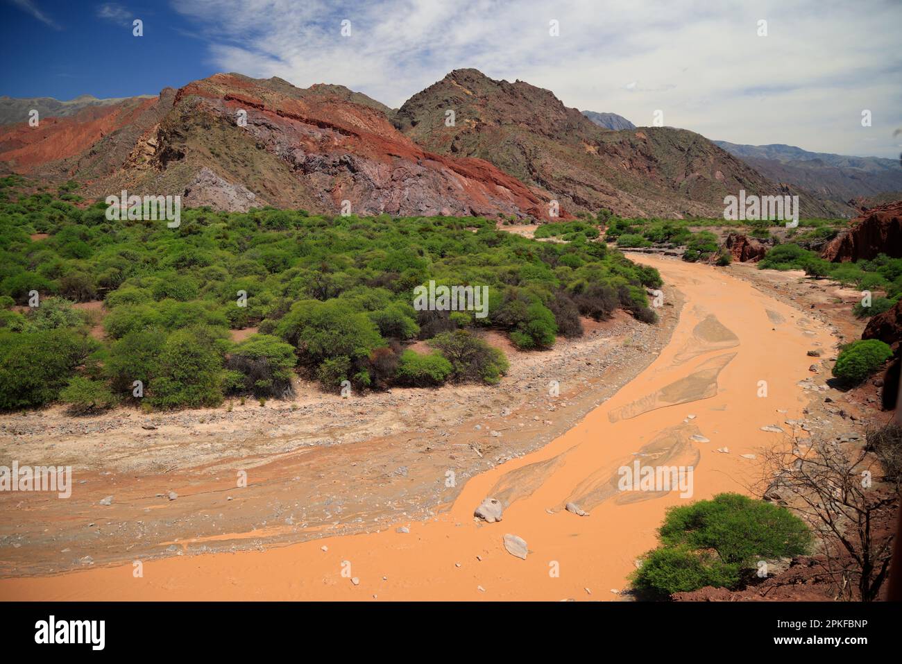 The orange color of Rio Las Conchas, Argentina Stock Photo - Alamy