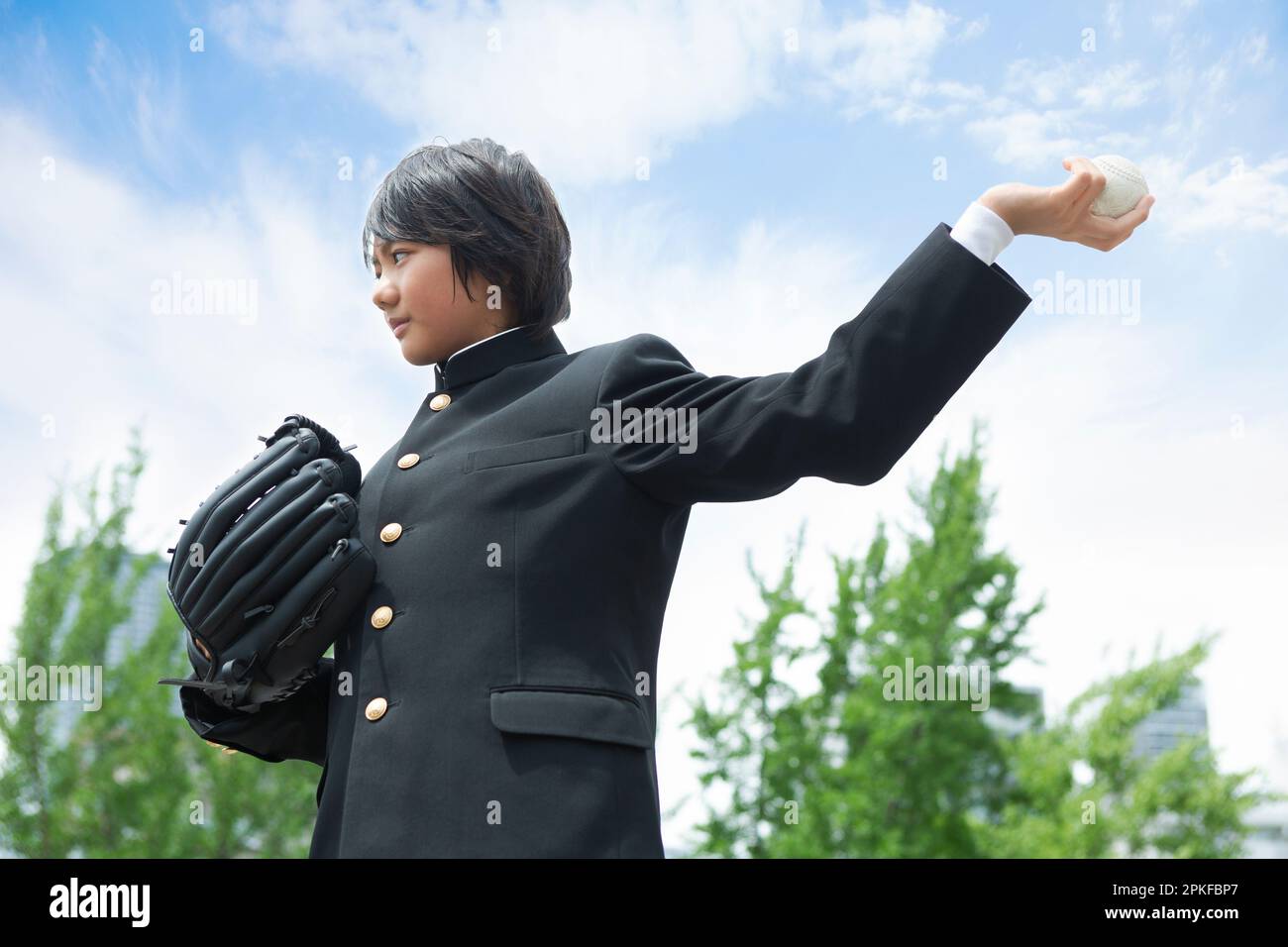 Junior High School Students Playing Catch Stock Photo - Alamy