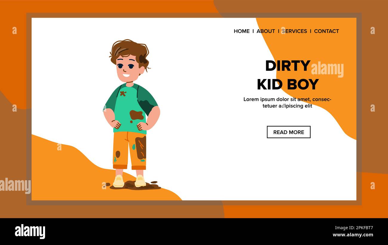 dirty kid boy vector Stock Vector Image & Art - Alamy