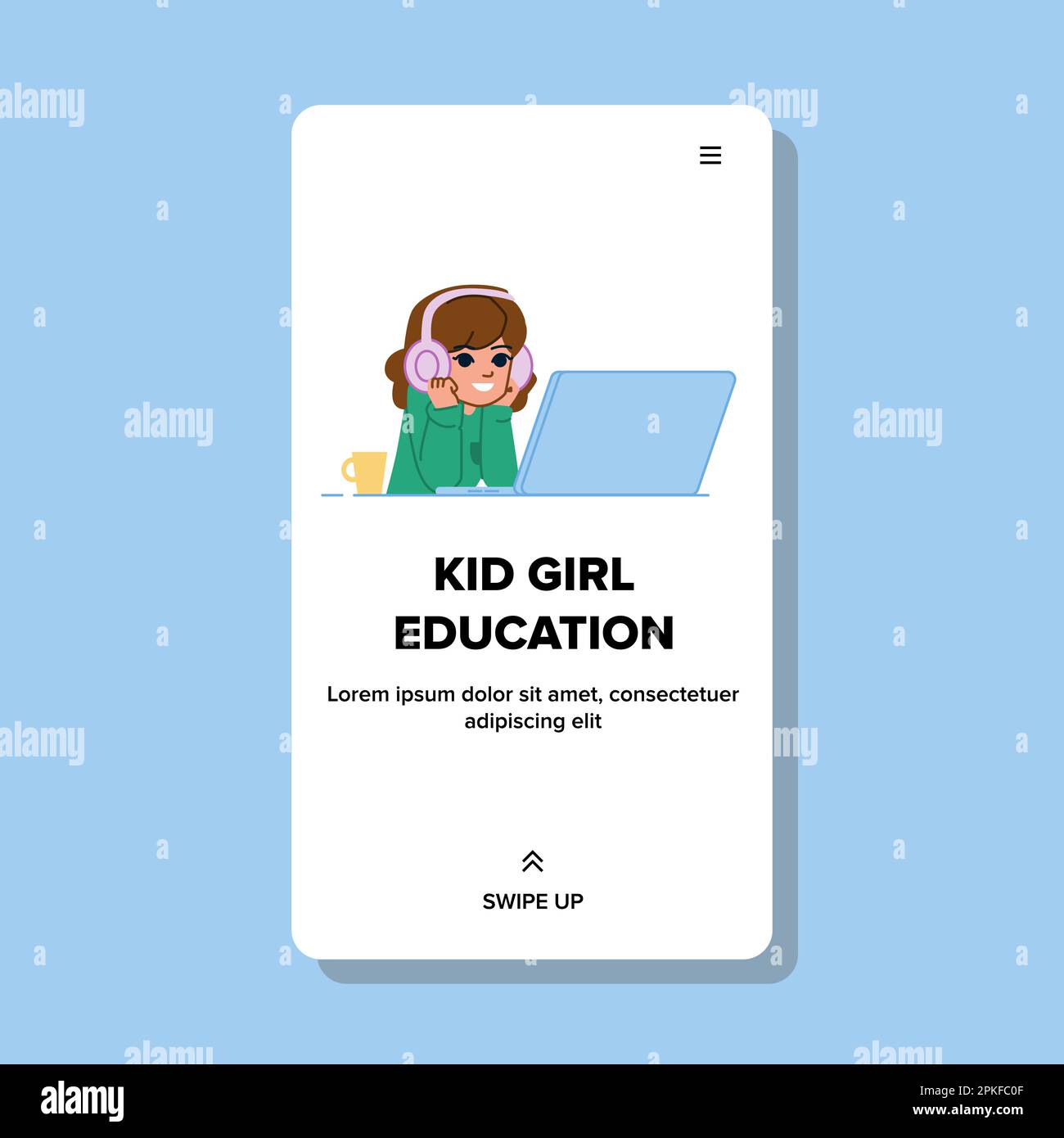 kid girl education vector Stock Vector Image & Art - Alamy