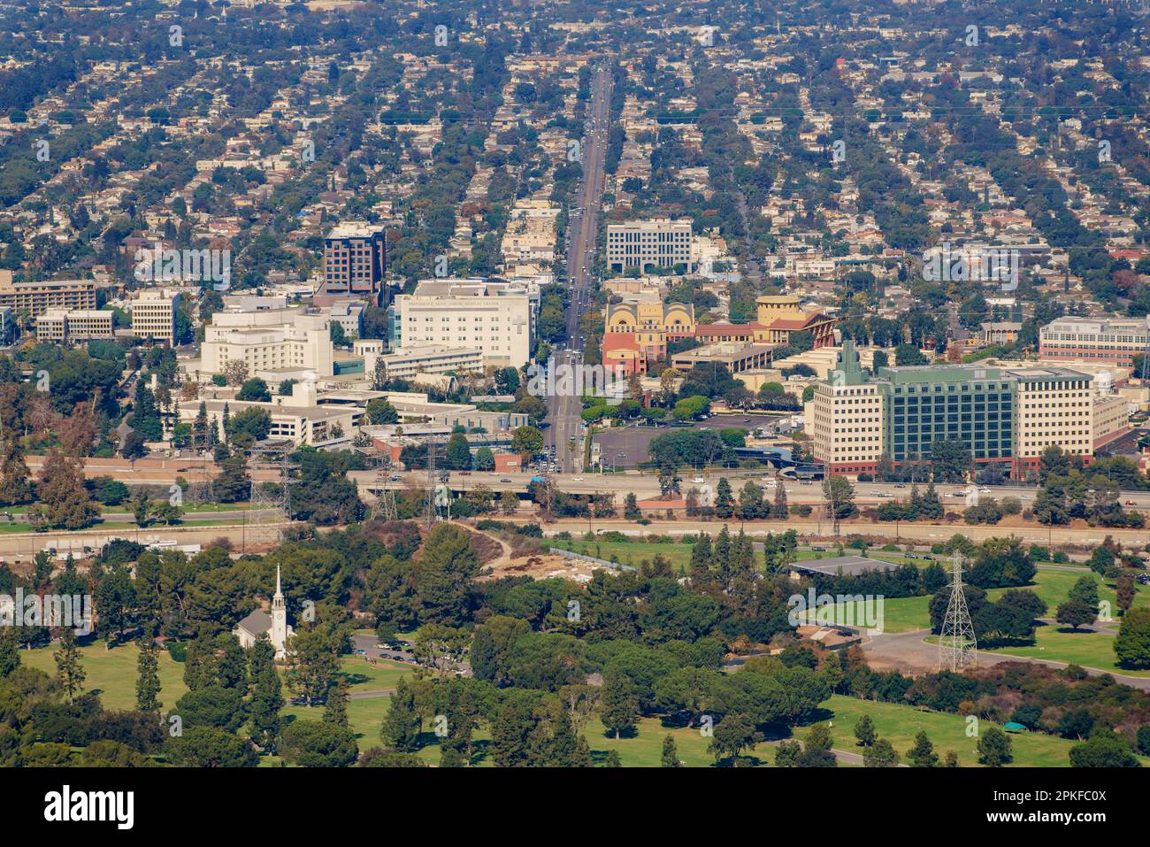 Aerial view of the Burbank cityscape at Los Angeles Stock Photo - Alamy