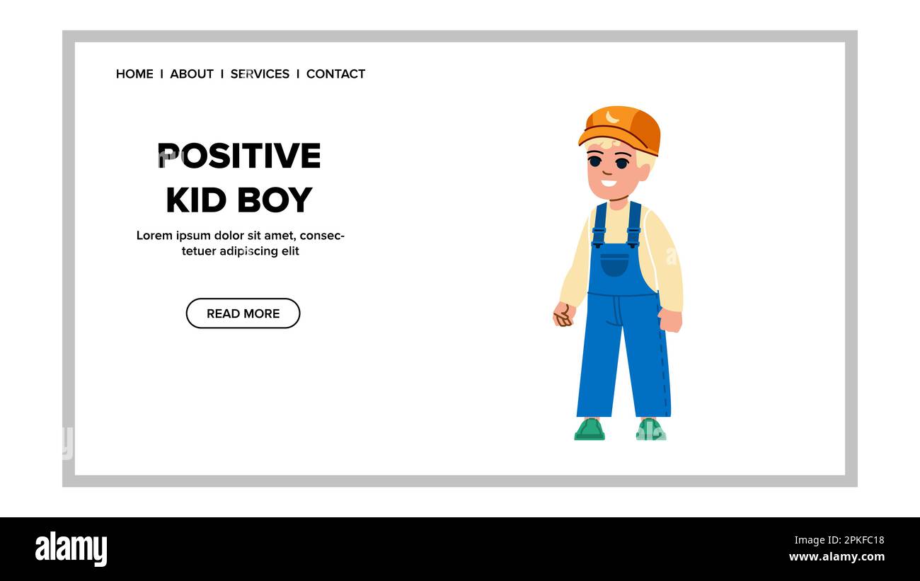 positive kid boy vector Stock Vector Image & Art - Alamy