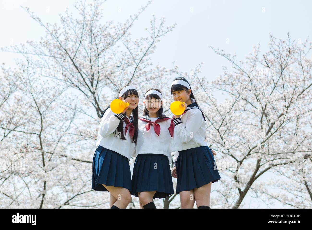 School girls cheering Stock Photo - Alamy