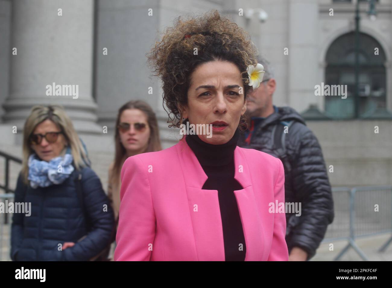 New York, USA. 7th April, 2023. Masih Alinejad, Iran dissident, speaks ...