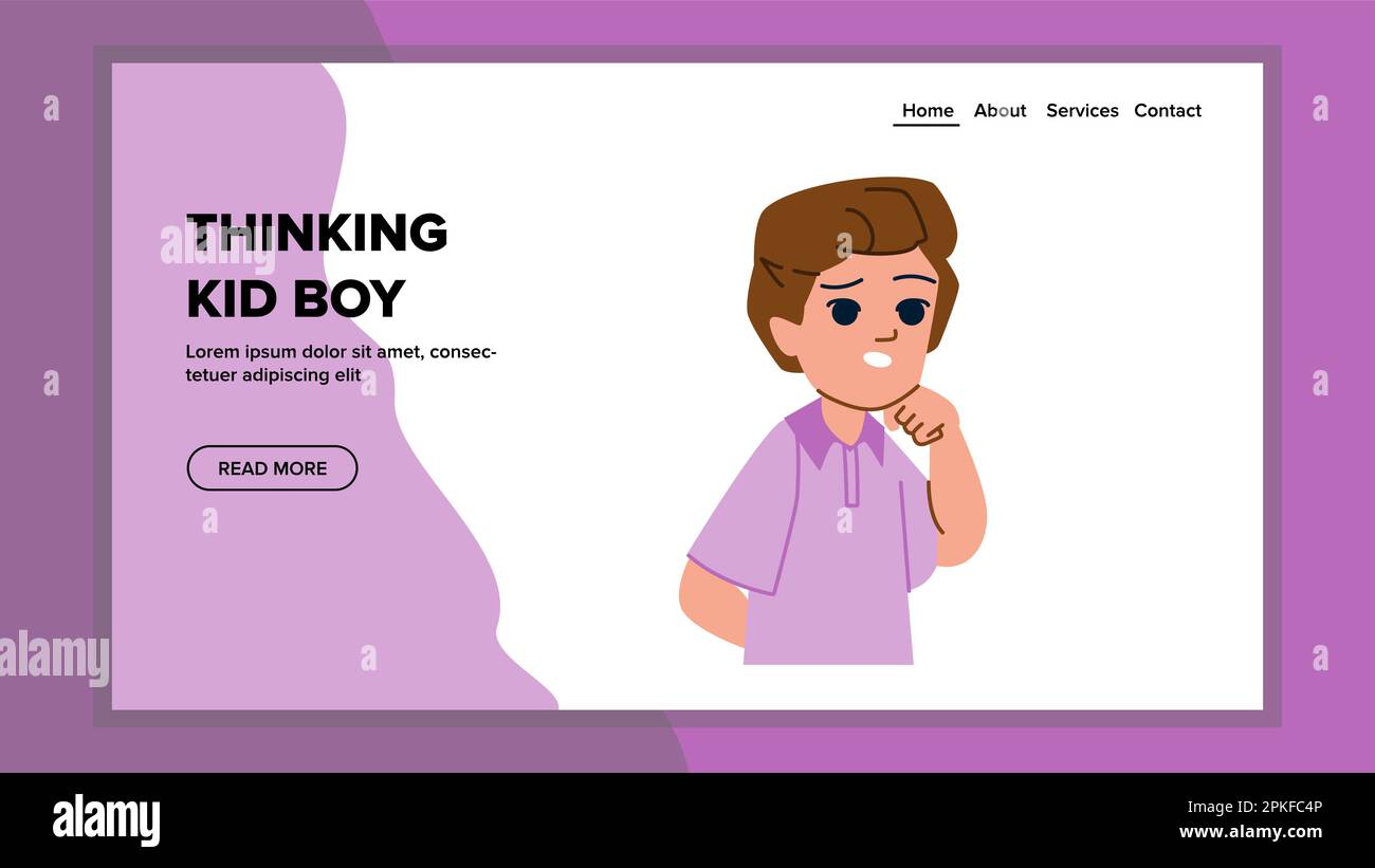 thinking kid boy vector Stock Vector Image & Art - Alamy