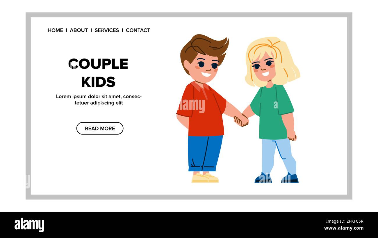 couple kids vector Stock Vector Image & Art - Alamy