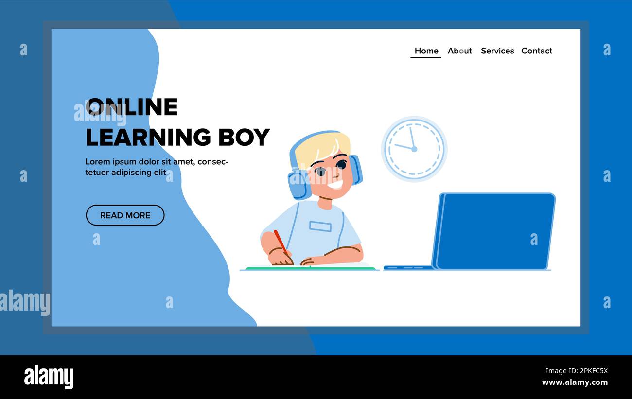 online learning boy vector Stock Vector Image & Art - Alamy