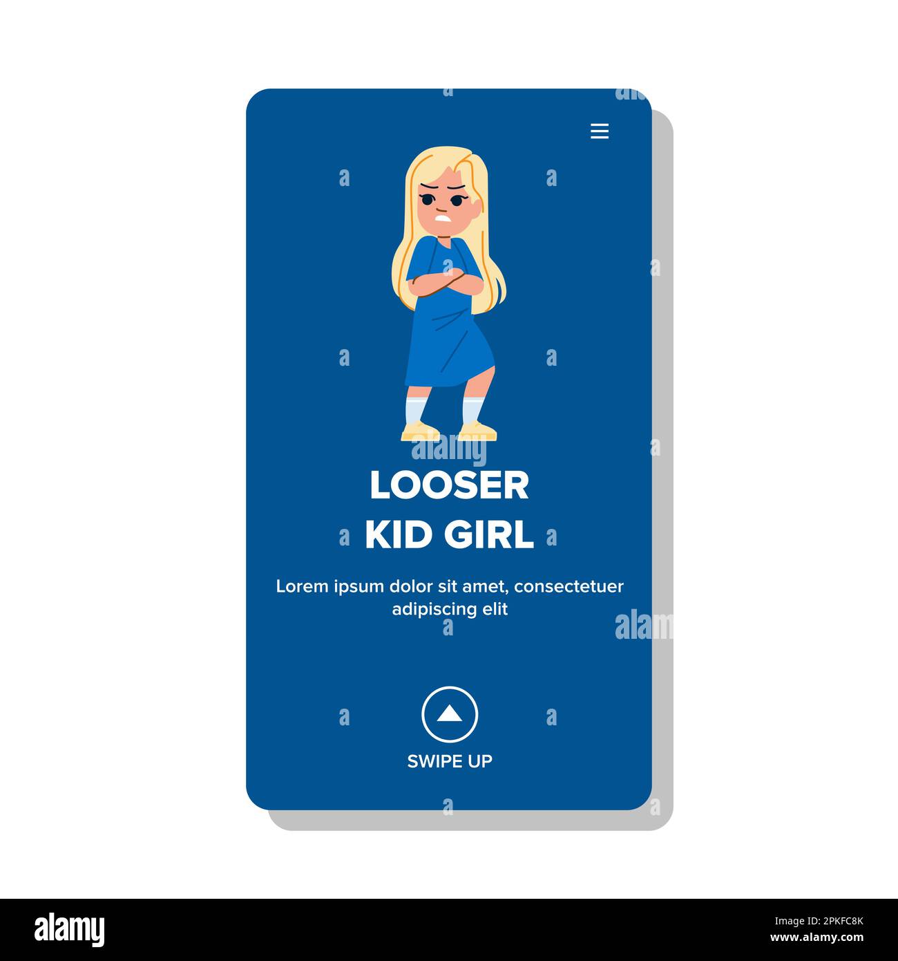 looser kid girl vector Stock Vector Image & Art - Alamy