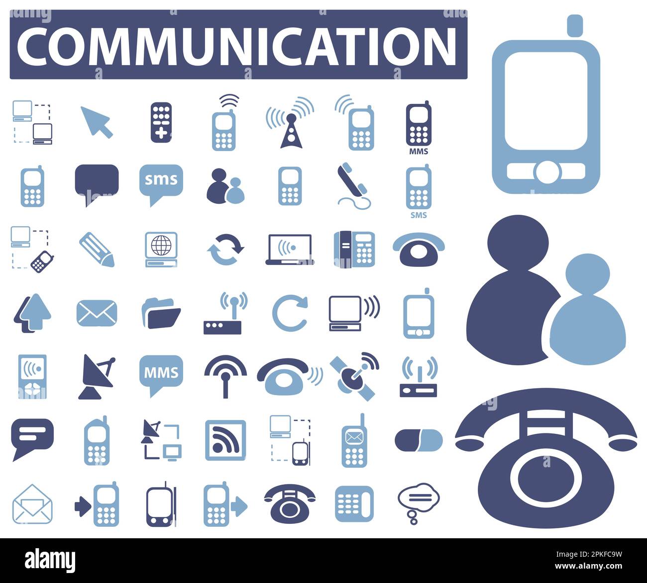 A set of communication icons vector illustration Stock Vector Image ...