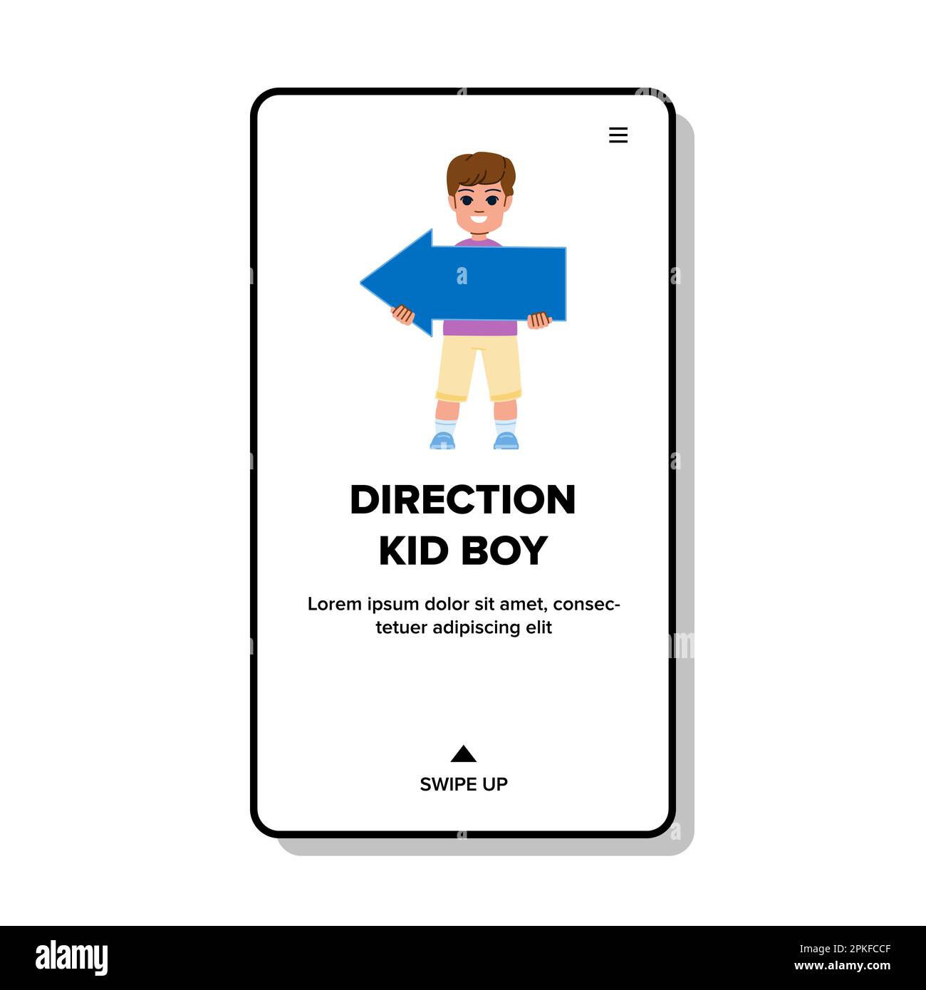 direction kid boy vector Stock Vector Image & Art - Alamy