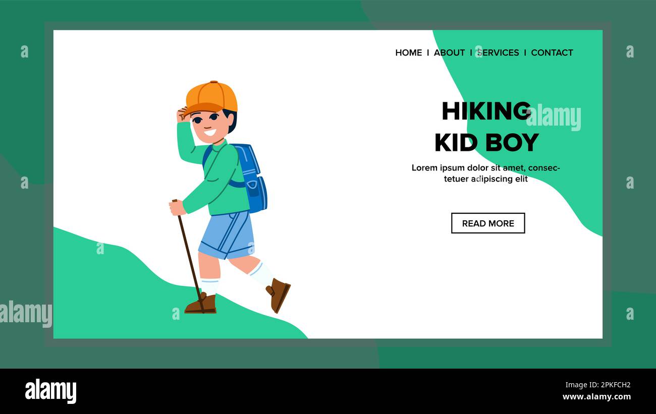 hiking kid boy vector Stock Vector Image & Art - Alamy
