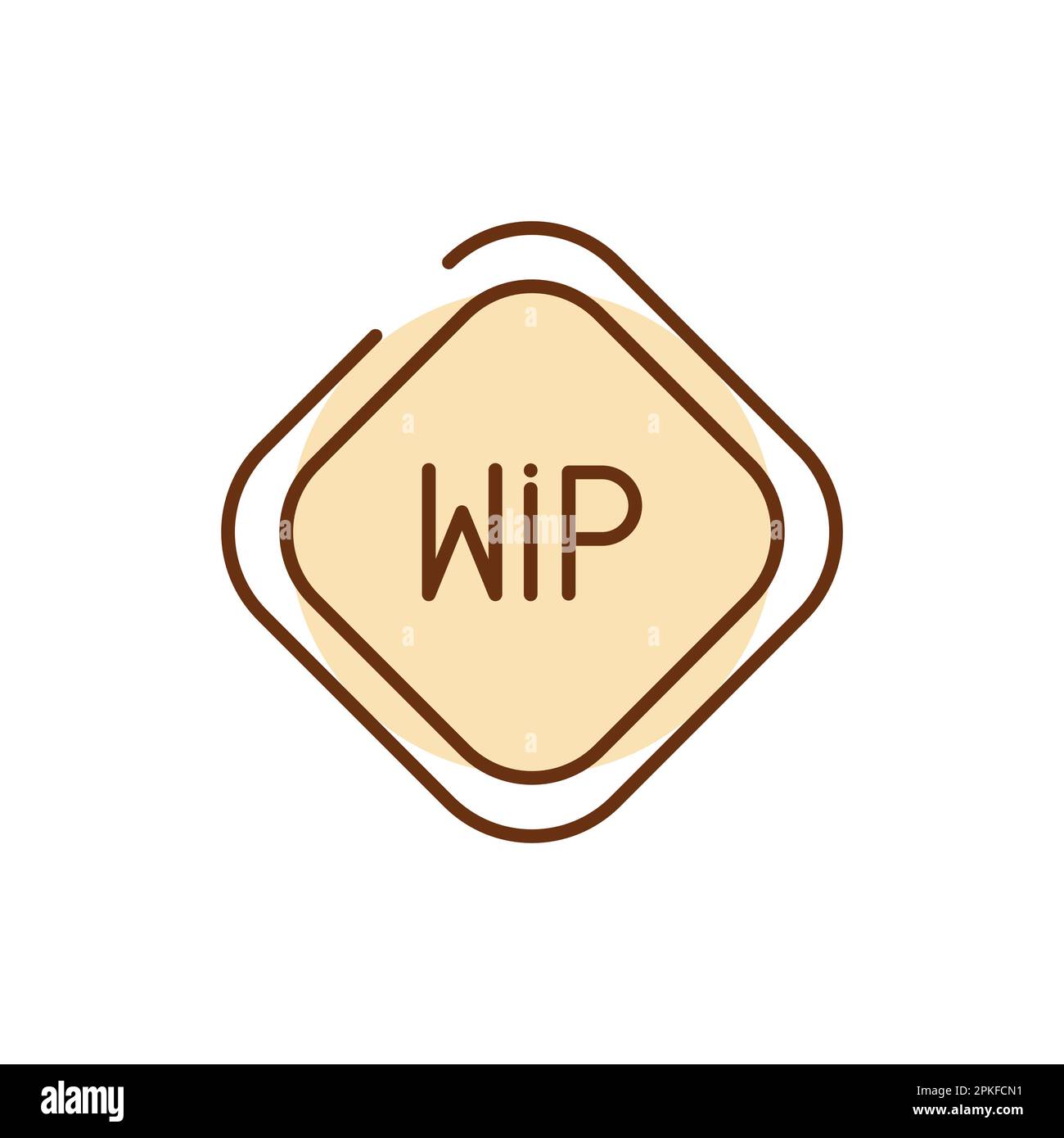 WIP color line icon. Website banner. Download process. System update ...