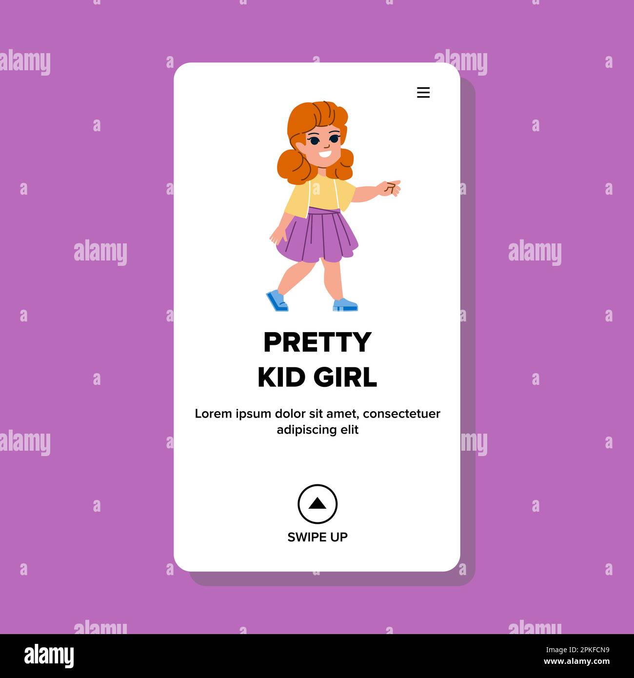 pretty kid girl vector Stock Vector Image & Art - Alamy