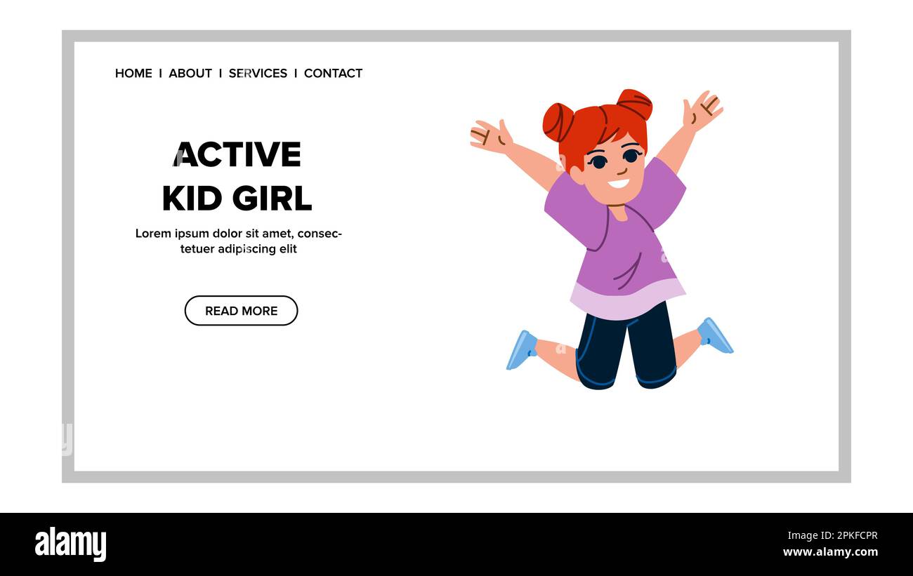 active kid girl vector Stock Vector Image & Art - Alamy