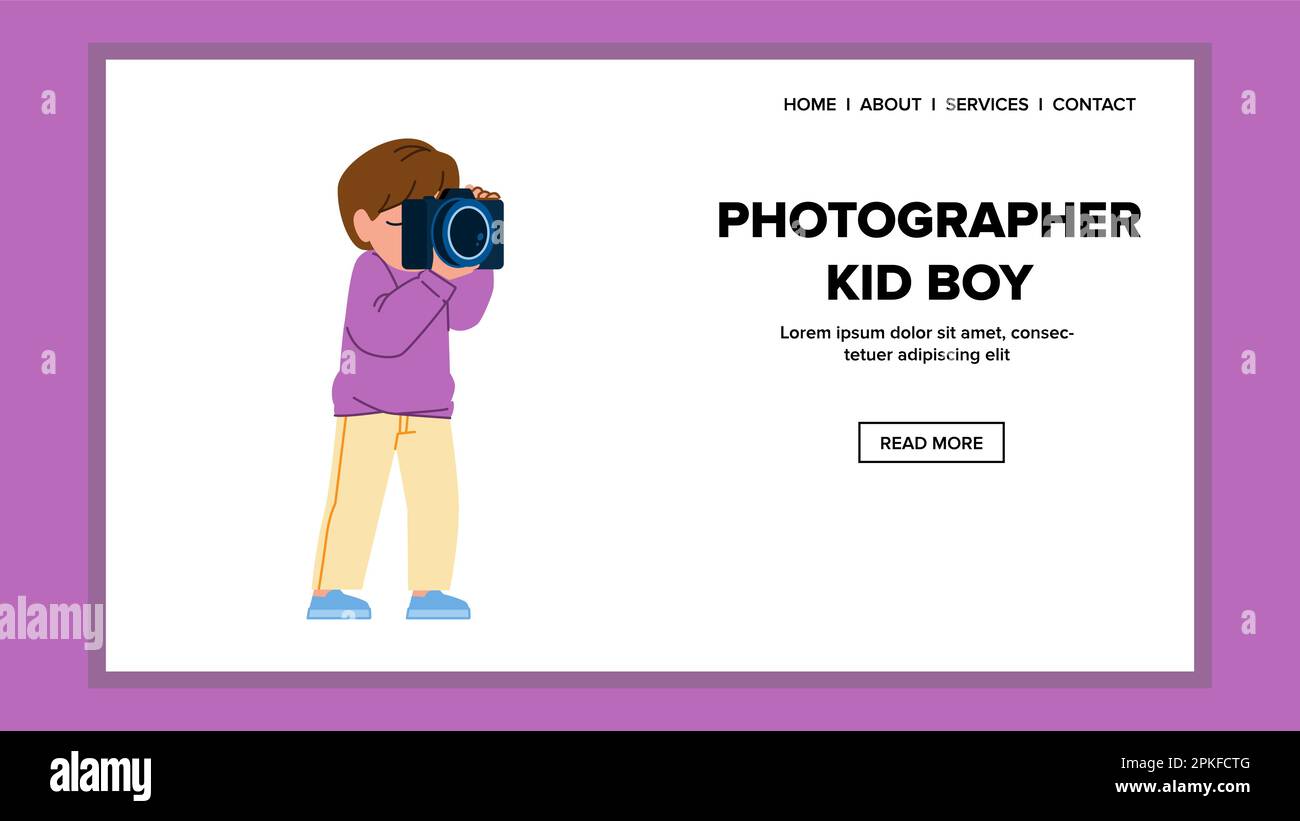 photographer kid boy vector Stock Vector Image & Art - Alamy