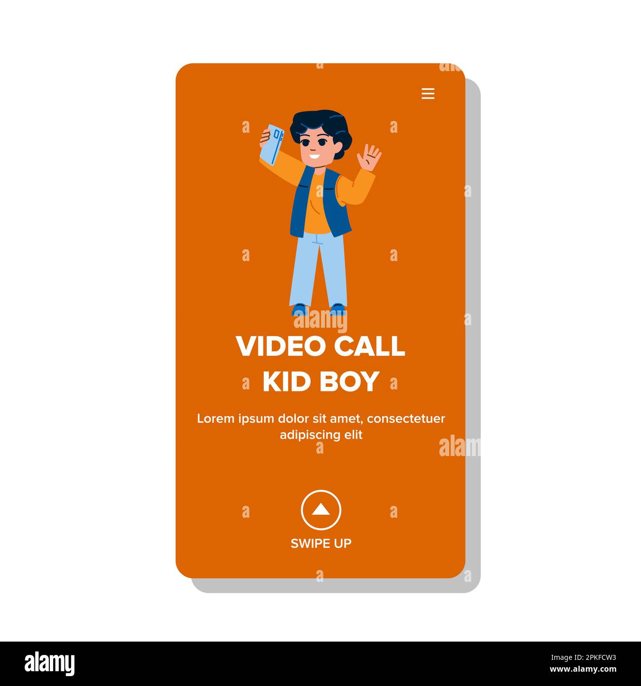 video call kid boy vector Stock Vector Image & Art - Alamy