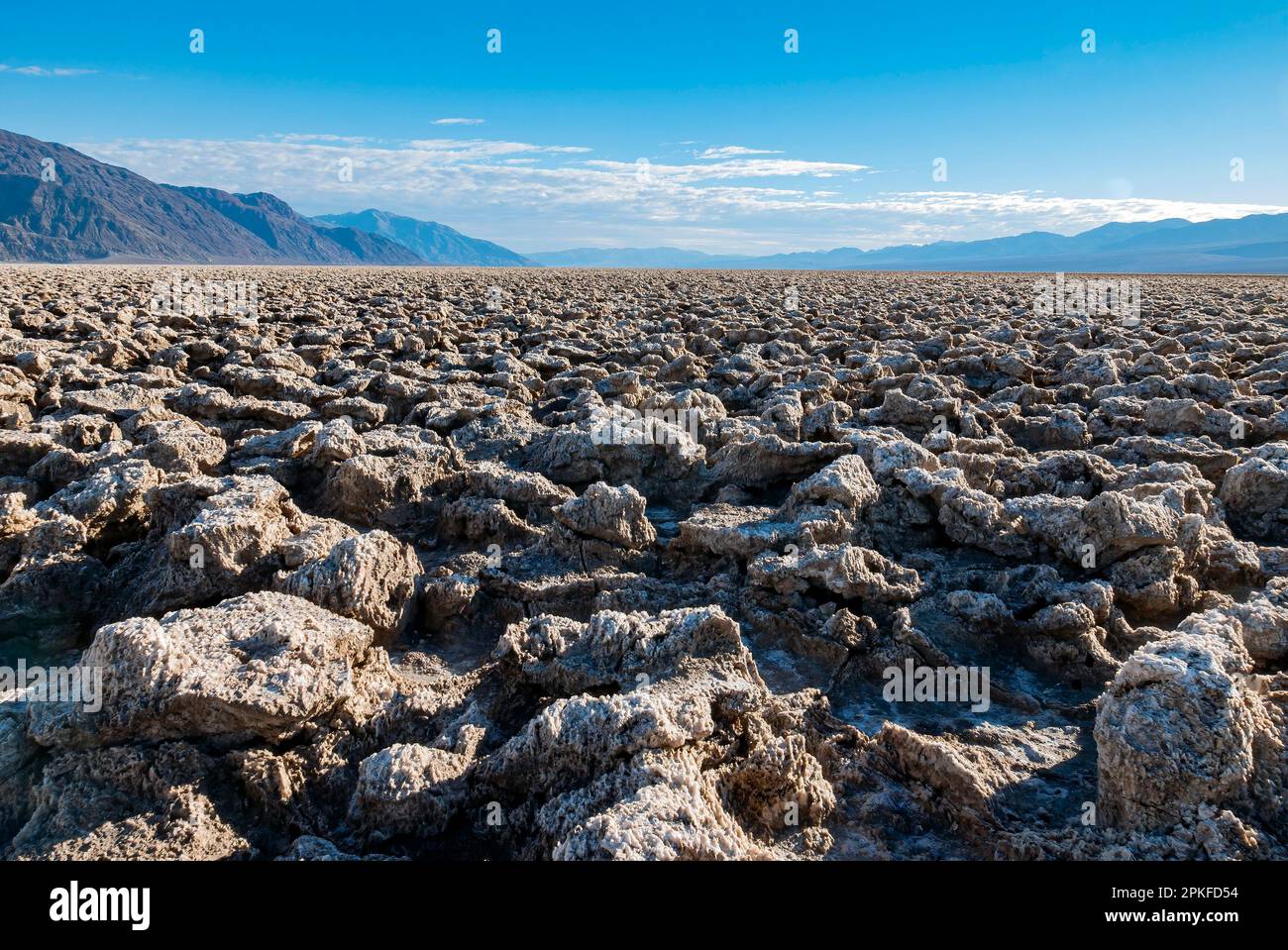 Sunny view of the landscape of Devils Golf Course at Death Valley ...