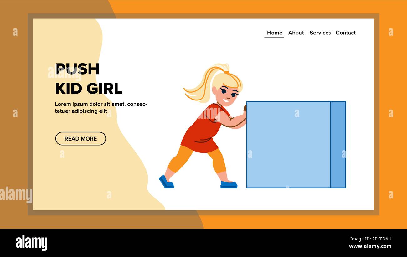 push kid girl vector Stock Vector Image & Art - Alamy