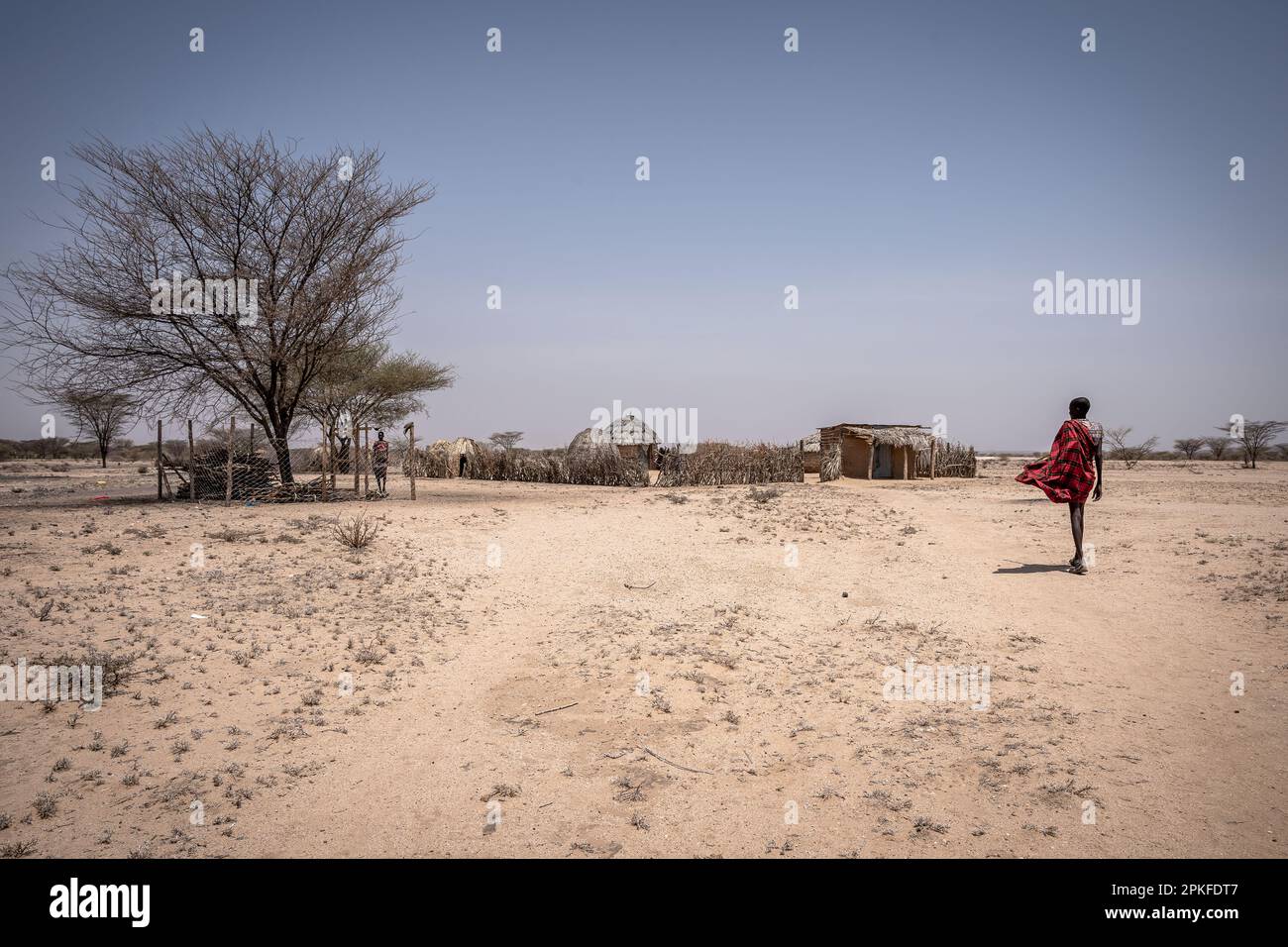 Kenya. 17th Feb, 2023. A village in the desert area of Turkana, north ...