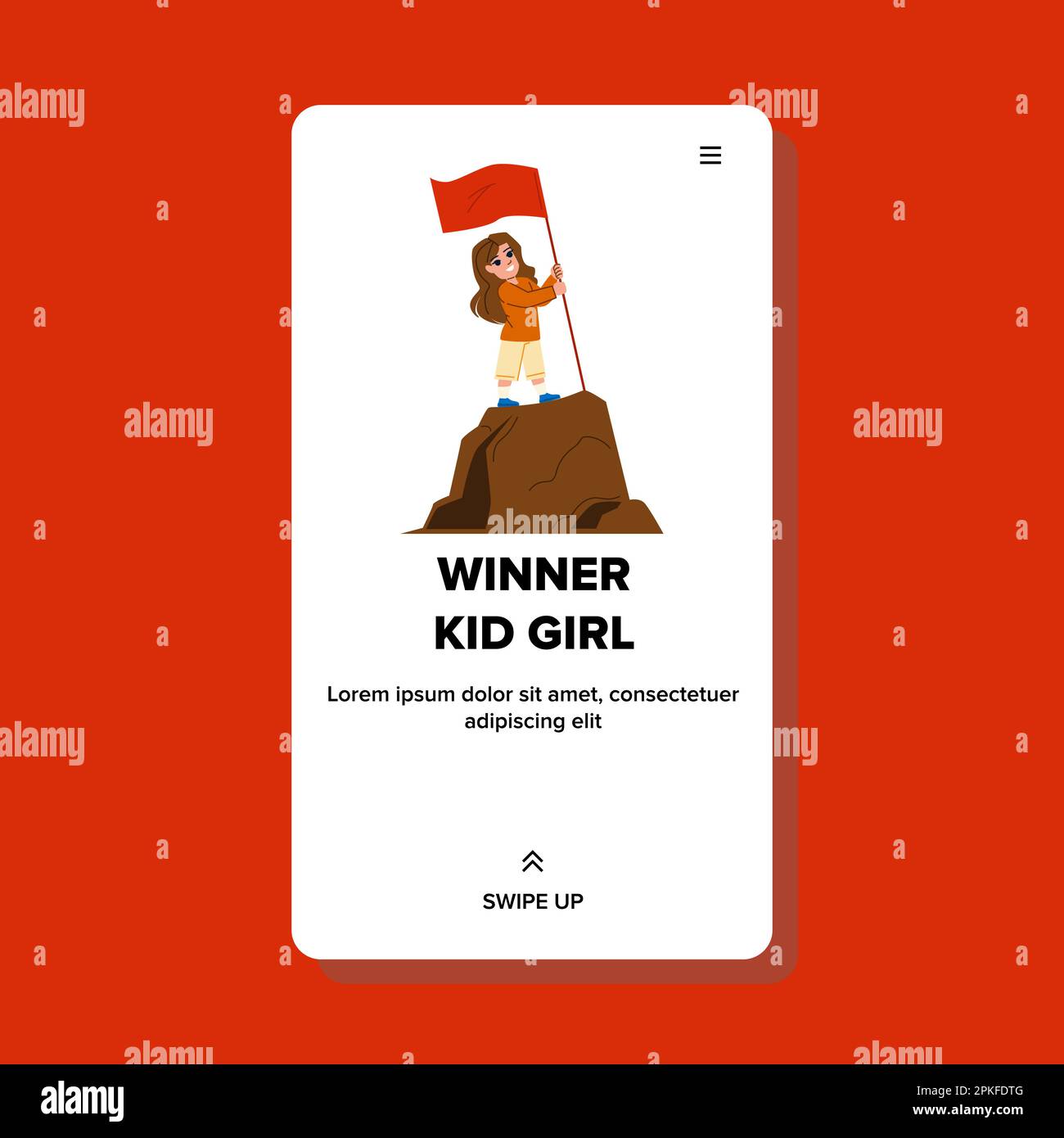 winner kid girl vector Stock Vector Image & Art - Alamy