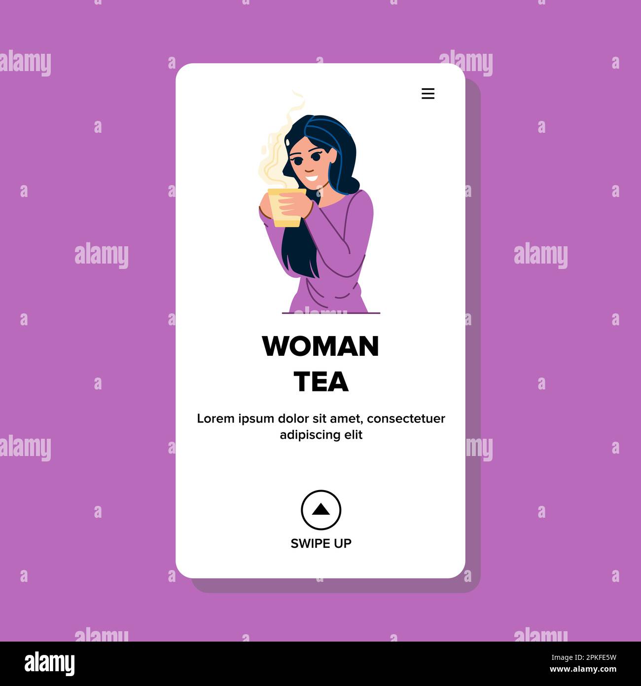 woman tea vector Stock Vector Image & Art - Alamy