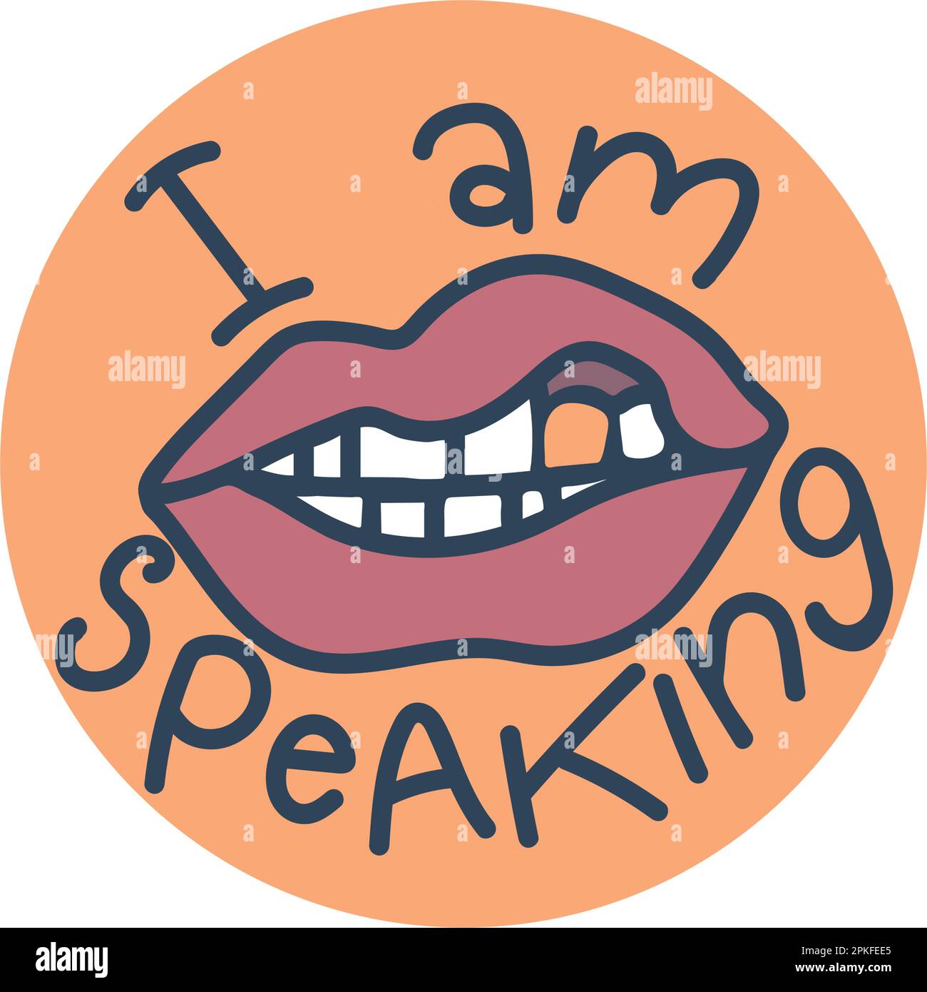 I am speaking female lips hand drawn vector quote lettering Stock ...