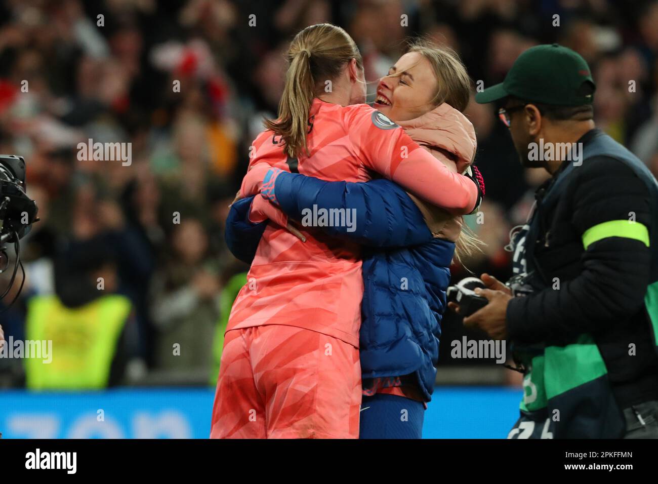 Wembley Stadium, London, UK. 6th Apr, 2023. Womens Finalissima Football, England versus Brazil ...