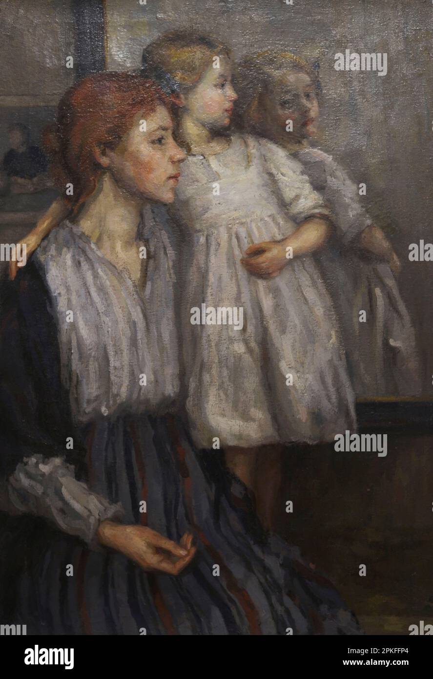 Elena Karamihaylova (1875-1961). Bulgarian painter. In front of the ...