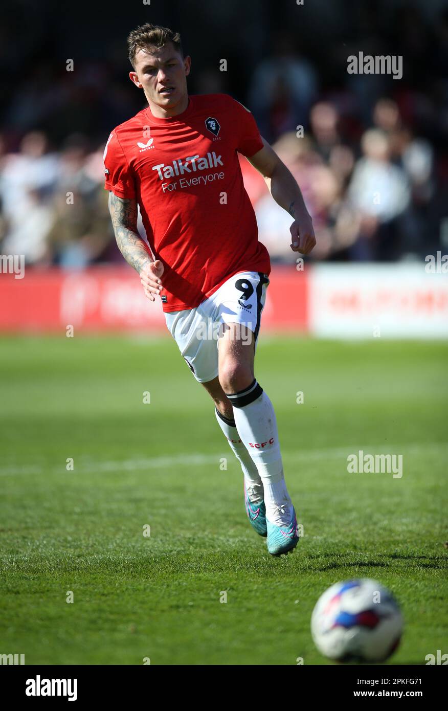 Salford City’s Callum Hendry in action during the Sky Bet League One ...